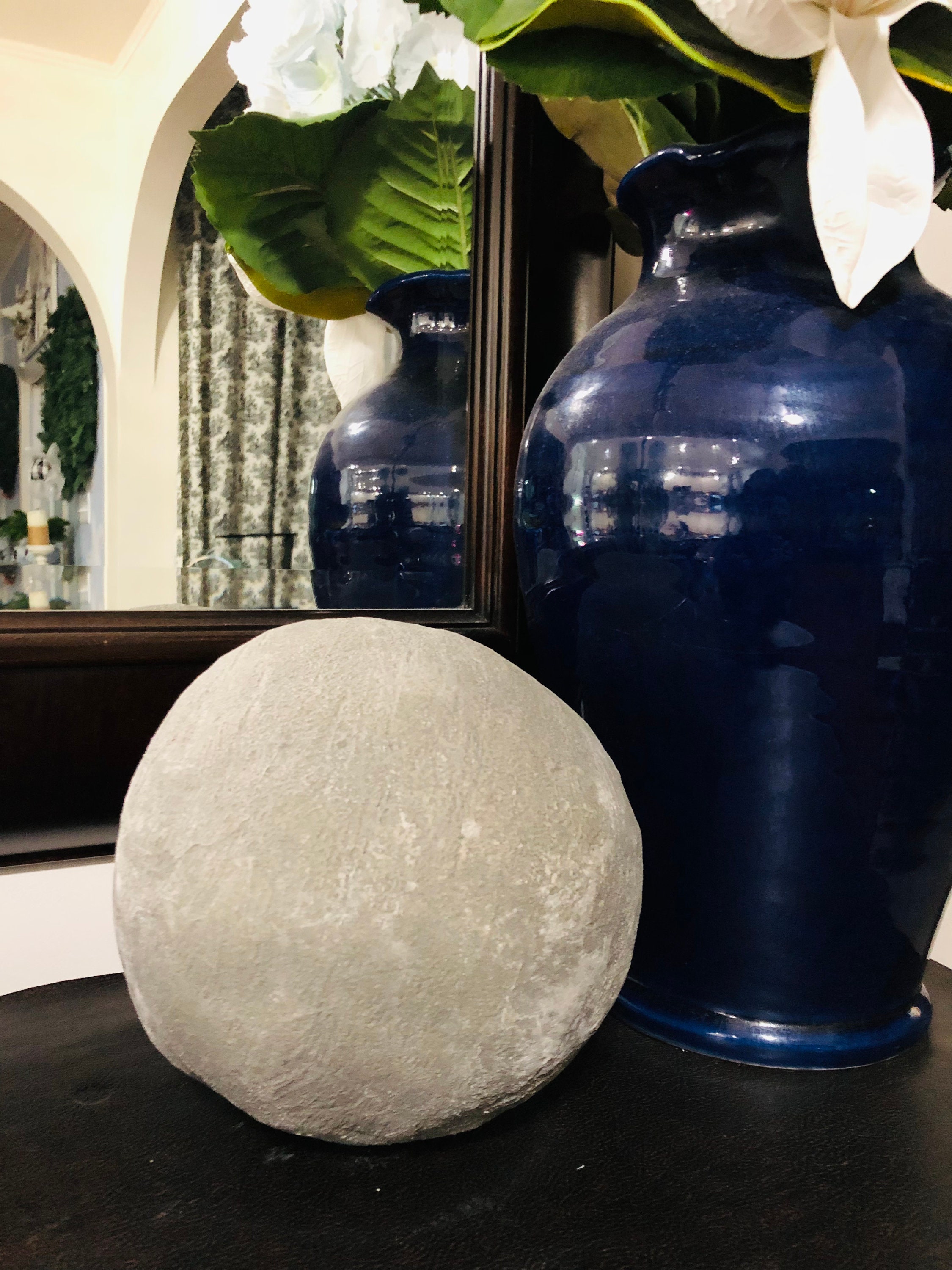 Concrete Garden Orb Ball Gray: Handmade for Rustic Minimalist Indoor ...