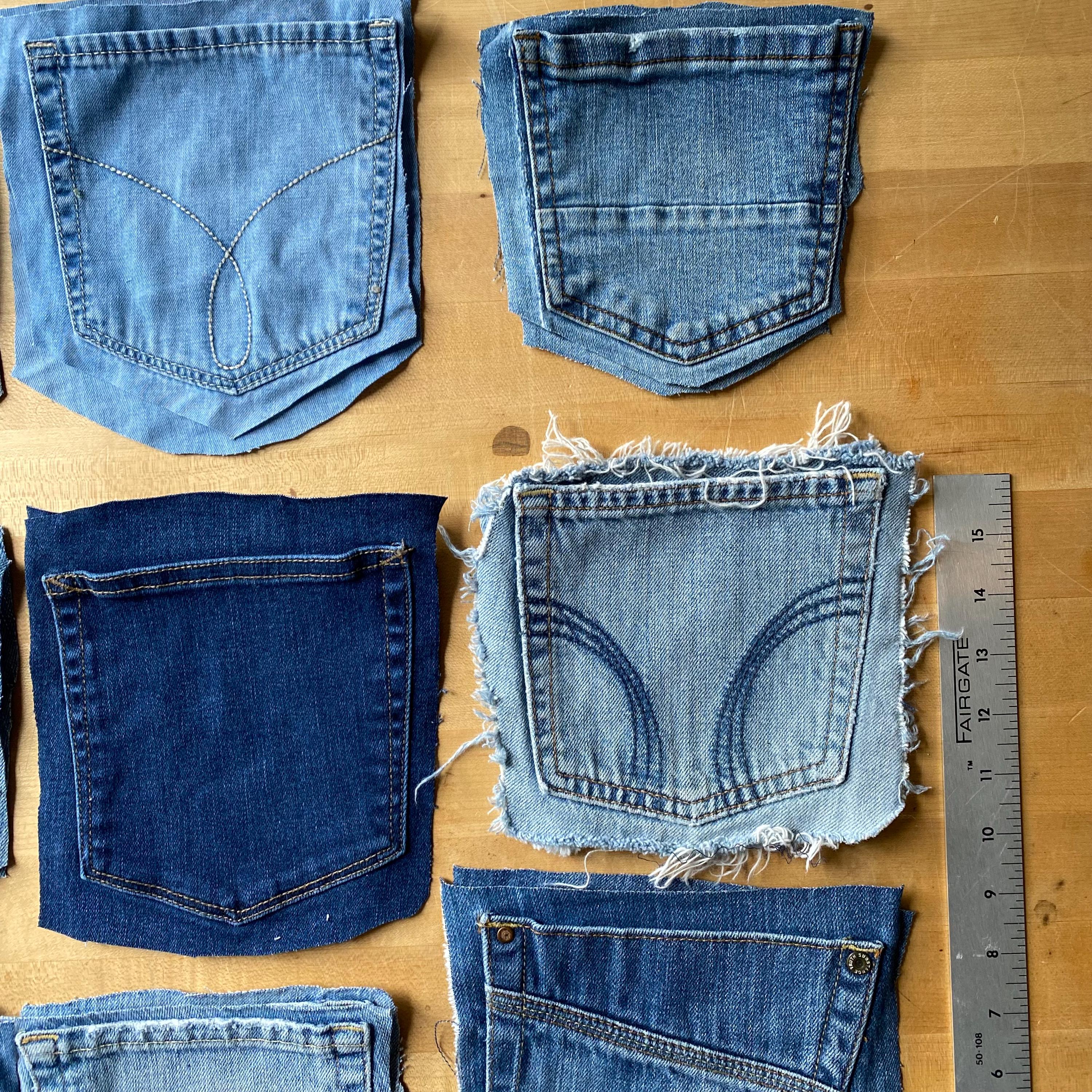 18 Upcycled Denim Back Pockets Mixed Brand - Etsy