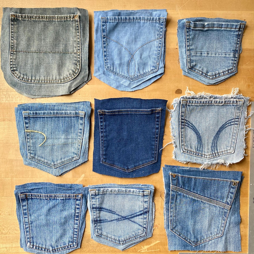 18 Upcycled Denim Back Pockets Mixed Brand - Etsy