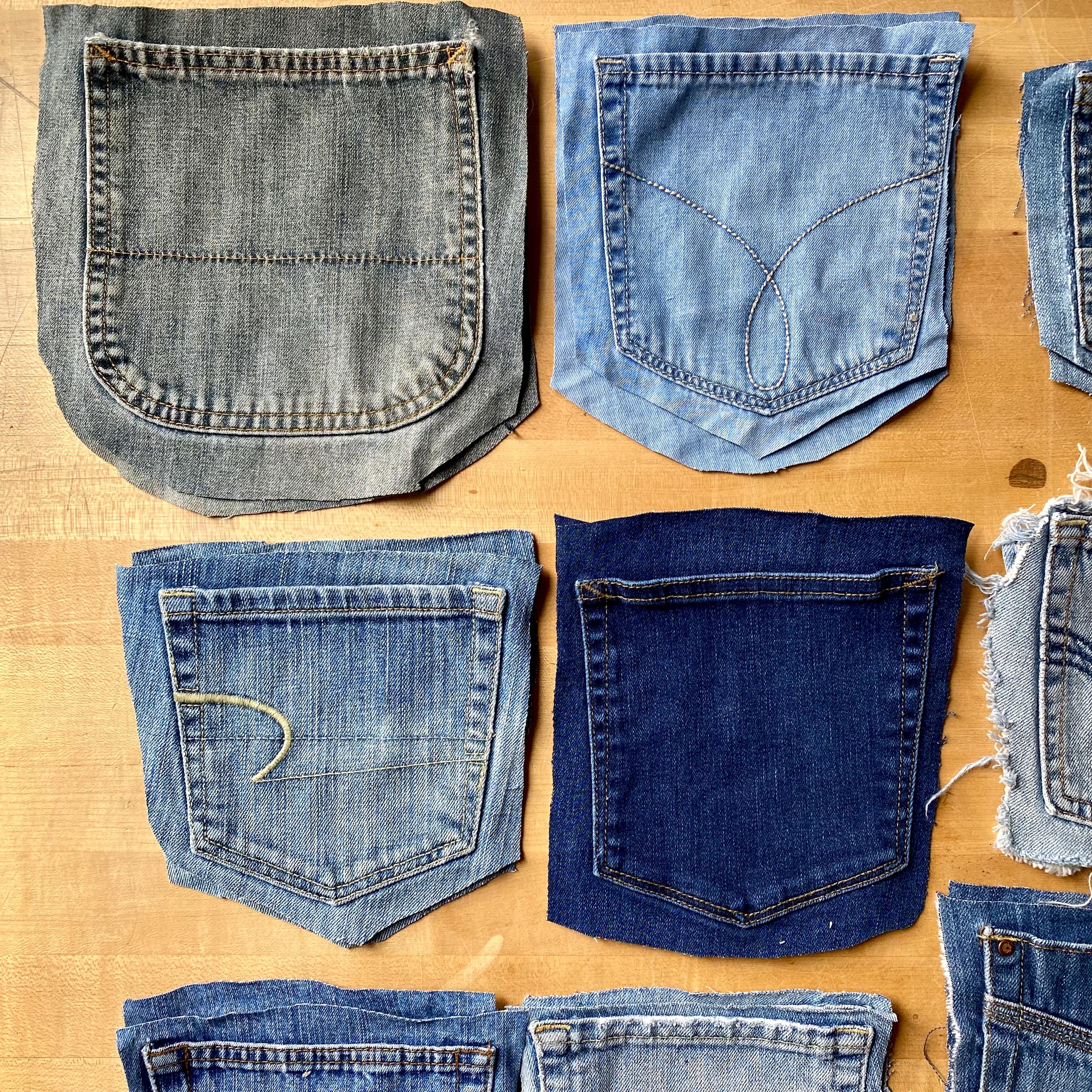 18 Upcycled Denim Back Pockets Mixed Brand - Etsy