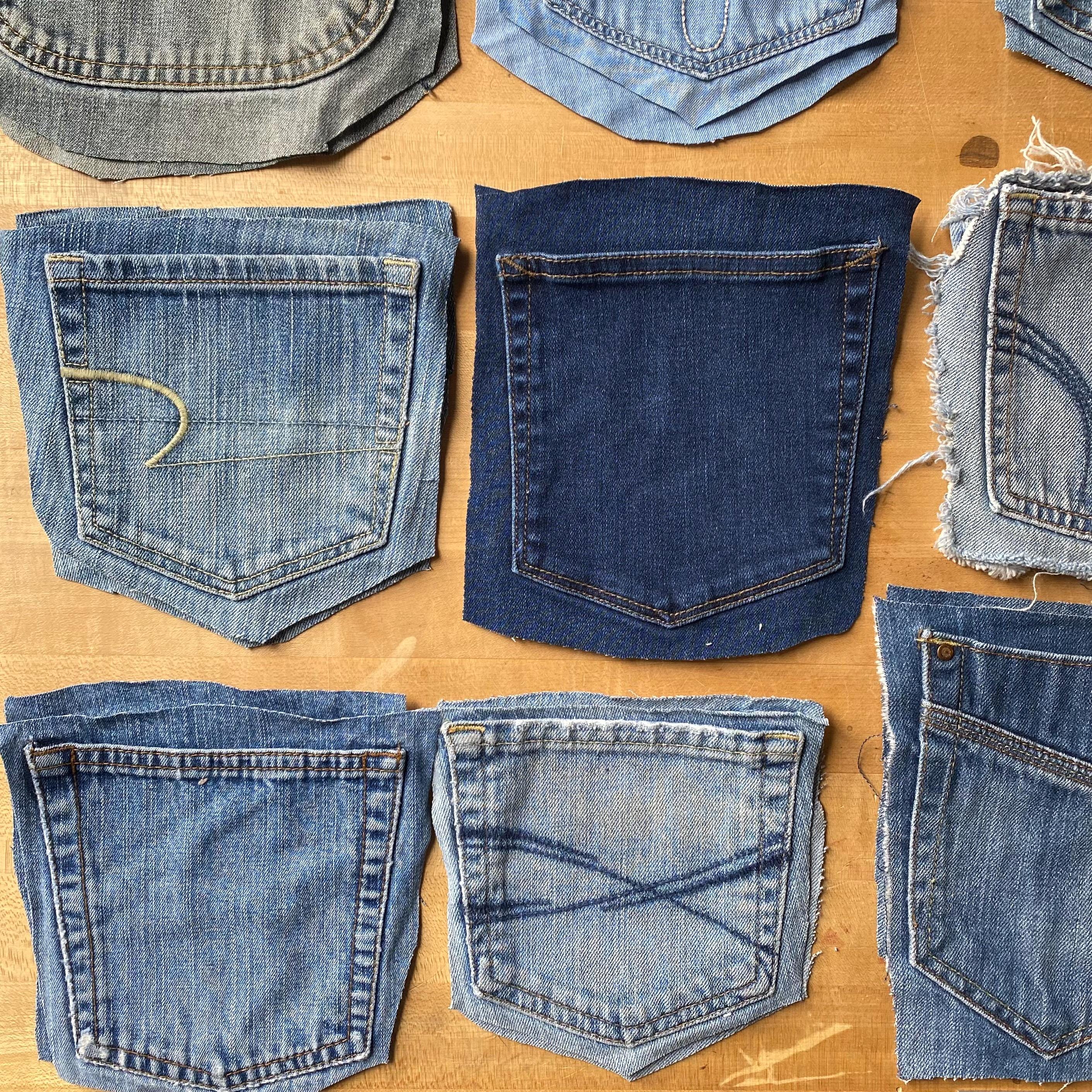 18 Upcycled Denim Back Pockets Mixed Brand - Etsy