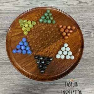 Marble Chinese Checkers Set/wooden Game/boho Decor/hippie - Etsy