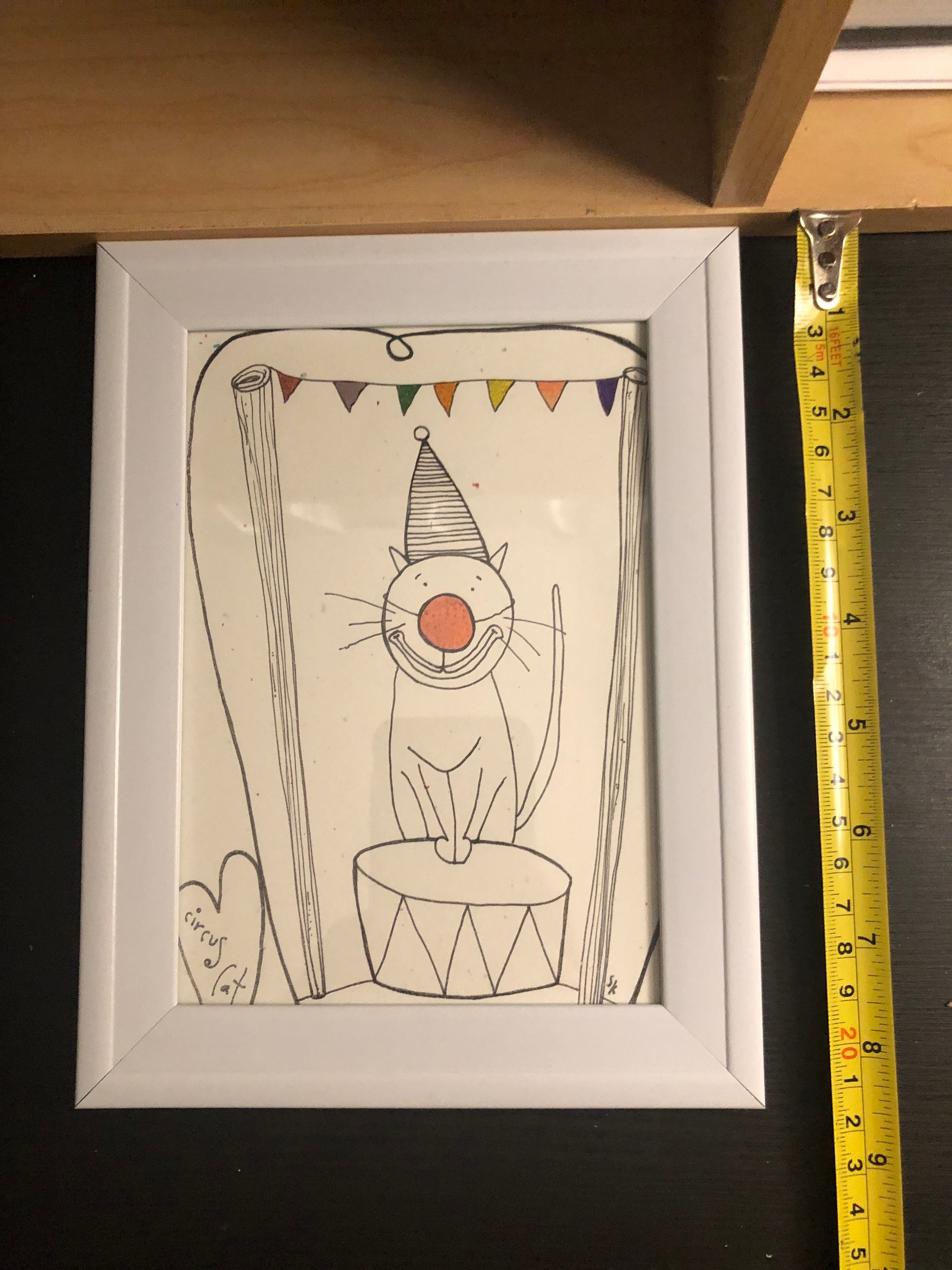 Circus Cat / Framed Print From Original Drawing - Etsy