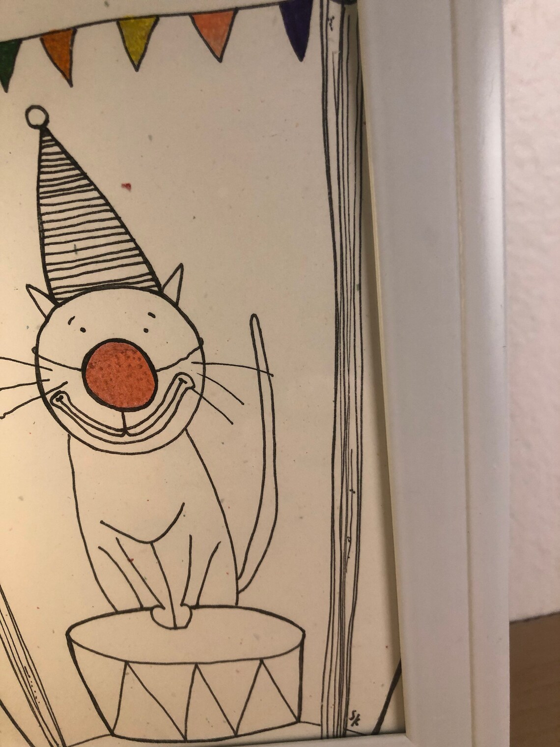 Circus Cat / Framed Print From Original Drawing - Etsy