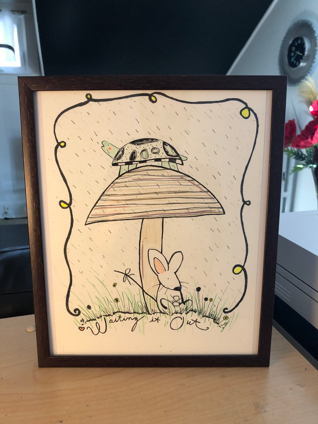 Waiting It Out - Framed 8x10 Print From Original Drawing - Etsy