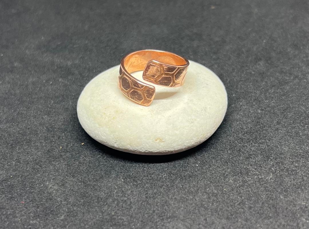 Hexagon Pattern Copper Twist Ring, Copper Ring, Adjustable Copper Ring, Hand-made Copper Ring - Etsy