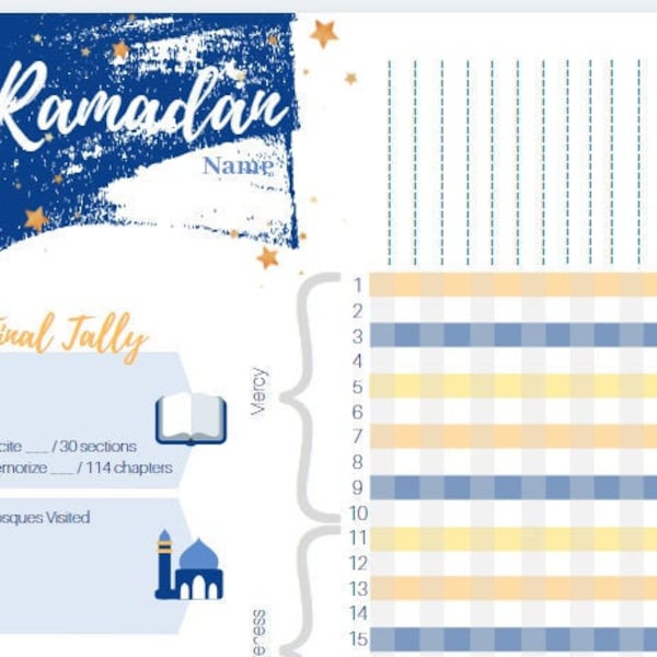 Ramadan Habit Tracker Printable - Etsy