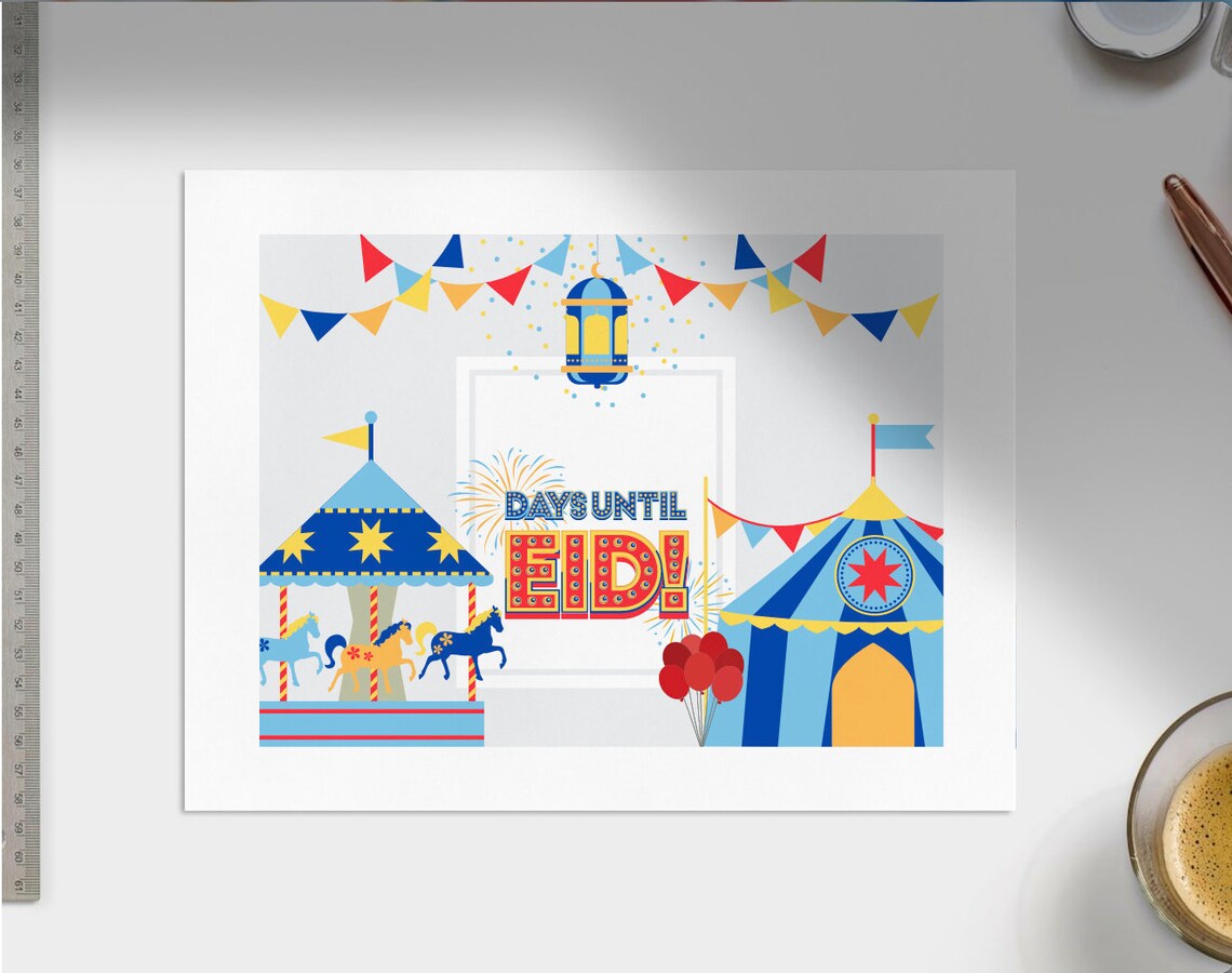 Eid Countdown Printable Ramadan Party Decoration Eid Al | Etsy
