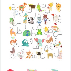 English Arabic Animal Alphabet | Modern Abcs Wall Decor | Sunday School ...