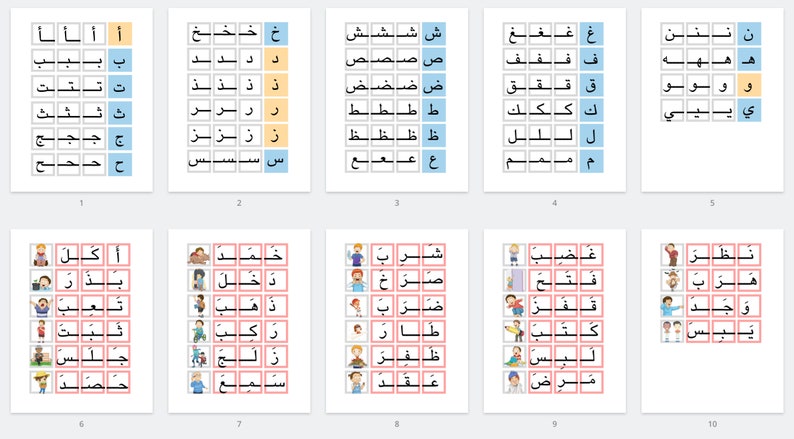 Printable Toddler Arabic Build A Word Cards Verbs With - Etsy Canada