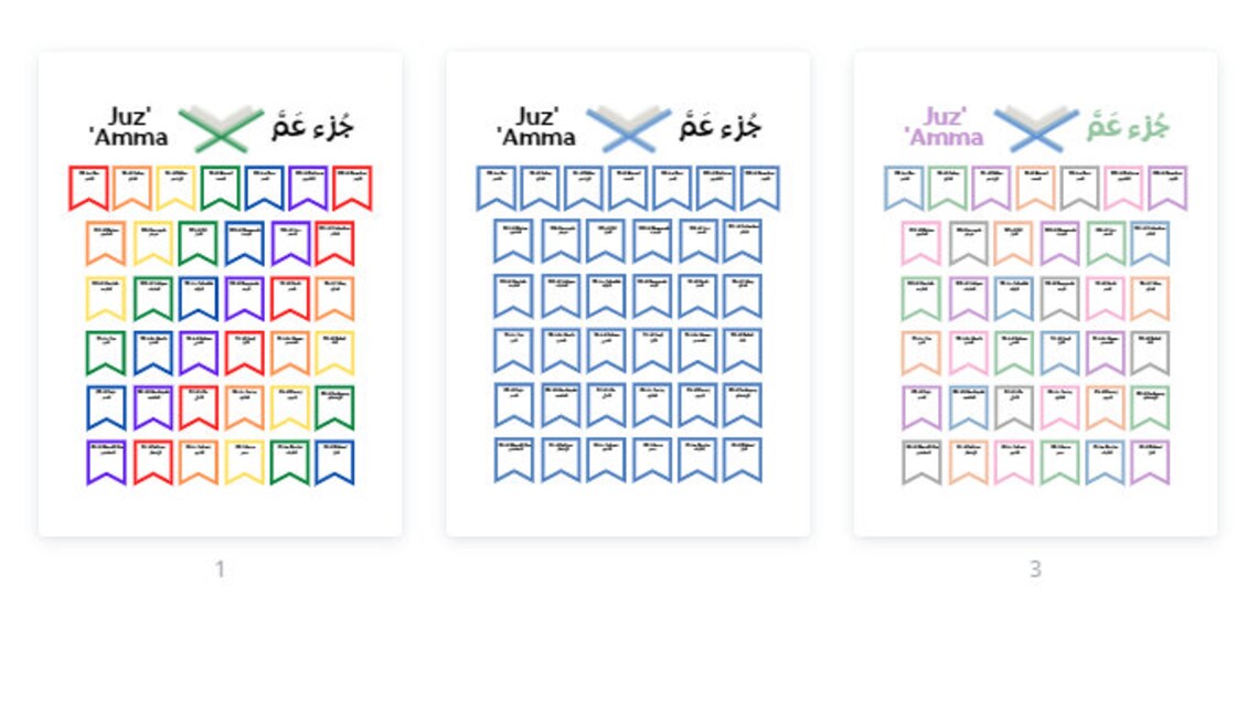 Qur'an Memorization Recitation Chart Worksheet Poster - Etsy Canada