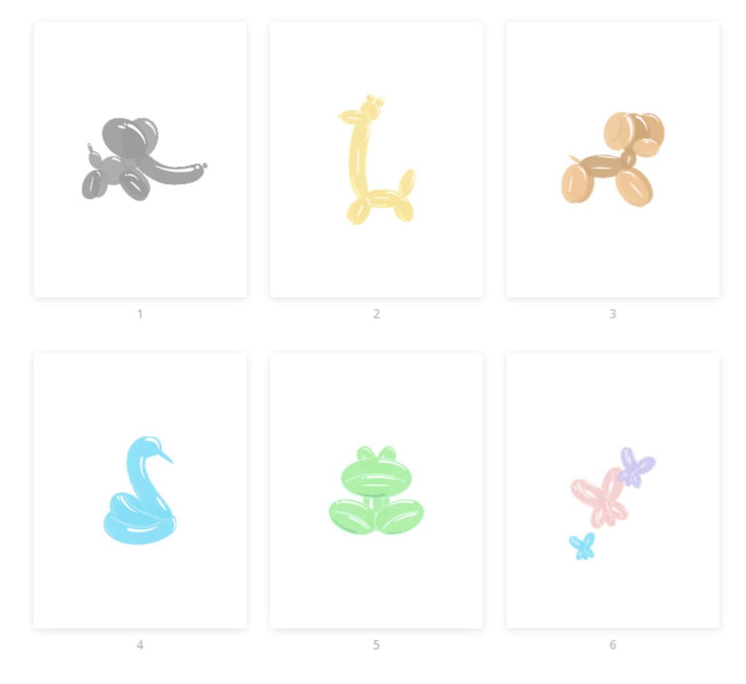 Printable Set of 6 Animal Balloons Wall Art Nursery or - Etsy