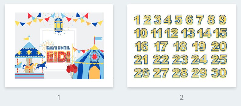 Eid Countdown Printable Ramadan Party Decoration Eid Al - Etsy