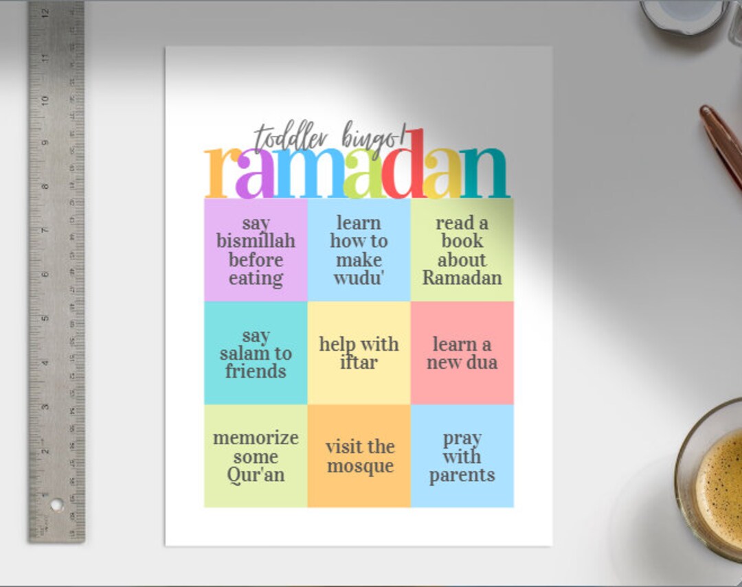 Printable Ramadan Bingo | Toddler & Adult Versions | Ramzan Ramadhan ...