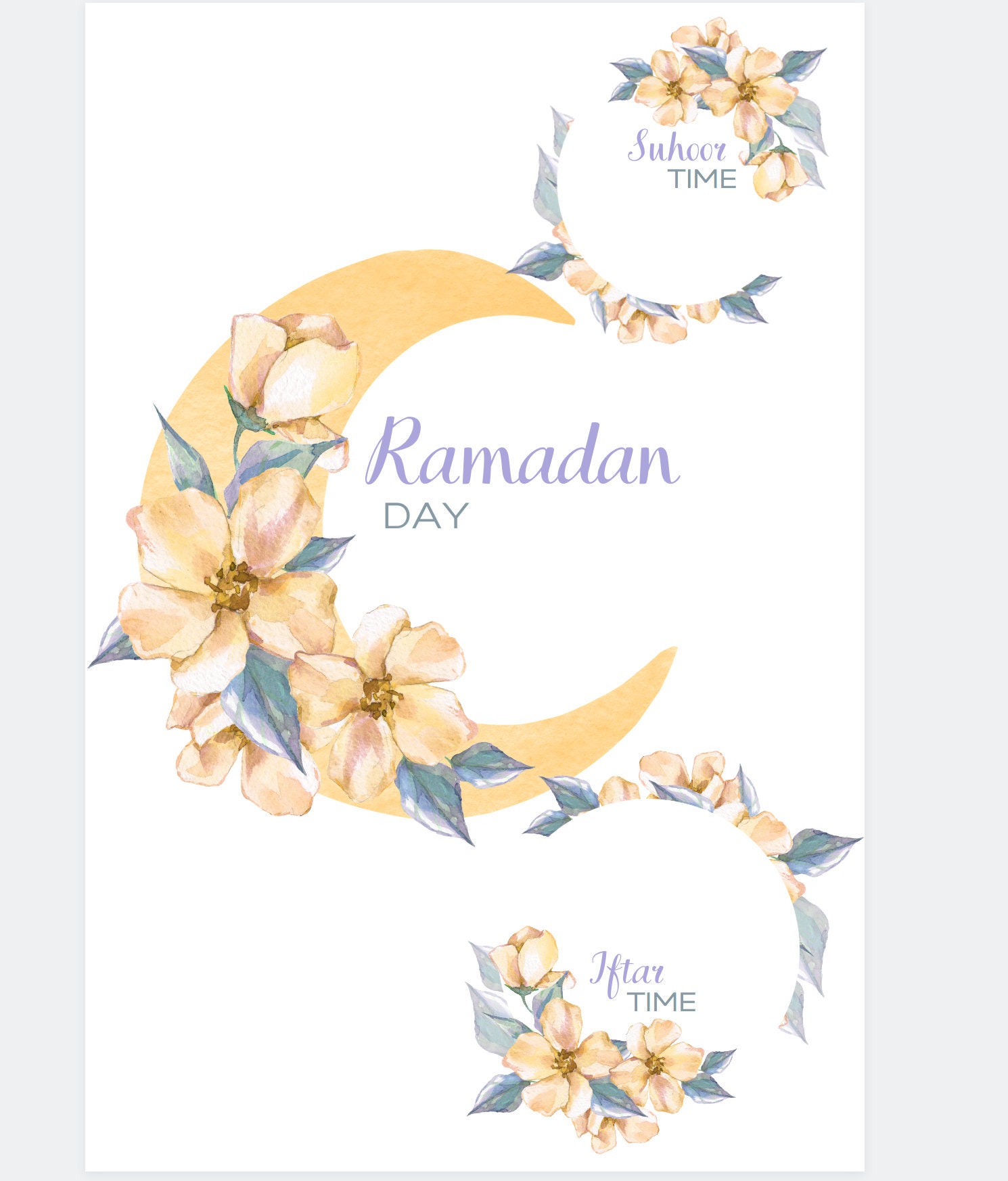 Ramadan Printable Timetable Islamic Ramadhan Ramzan - Etsy