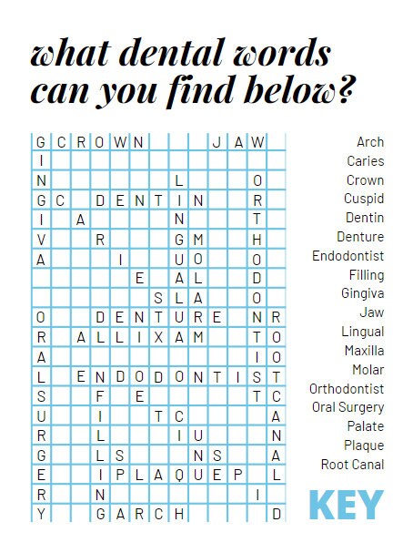 Dental Office Word Search Poster Printable Gift For Dentist | Etsy