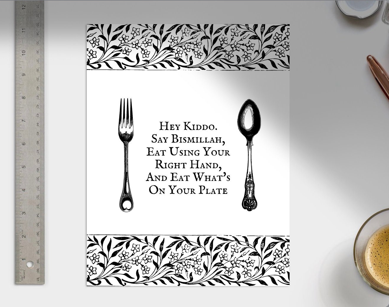 Islamic Eating Etiquette Print | Printable Muslim Kitchen Decor ...