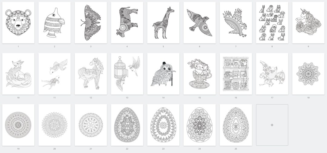 25 Page Mega Pack of Adult, Teen, Kids and Toddler Coloring | Printable ...