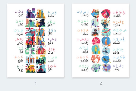Printable Toddler Arabic Reading Verbs Tashkeel Occupations - Etsy