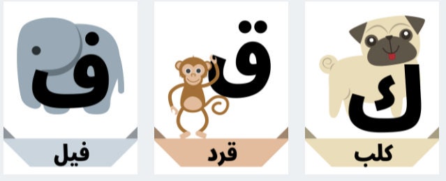 Modern Arabic Animal Alphabet Banner Printable Wall Decor - Etsy