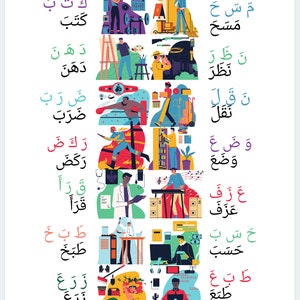 Printable Toddler Arabic Reading Verbs Tashkeel Occupations Worksheet ...