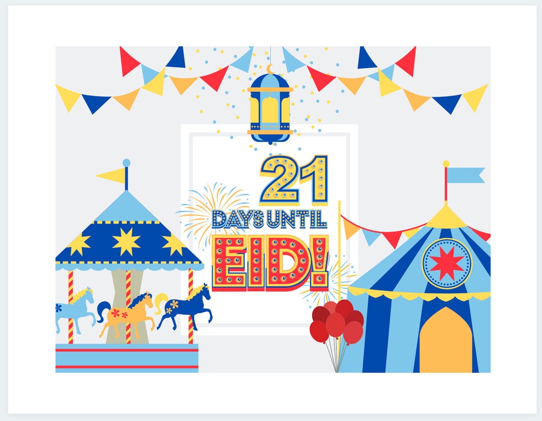 Eid Countdown Printable | Ramadan Party Decoration | Eid Al Adha Al ...