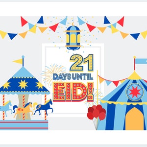 Eid Countdown Printable | Ramadan Party Decoration | Eid Al Adha Al ...