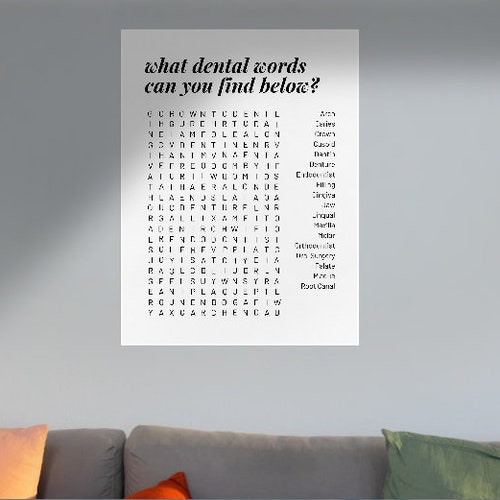 Dental Office Word Search Poster Printable Gift for Dentist - Etsy