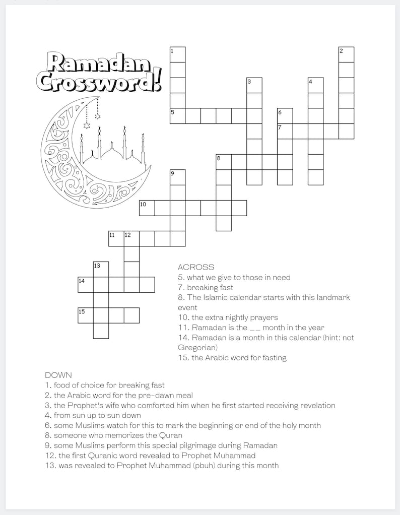 Ramadan Printable Activity Bundle Eid Elementary School - Etsy