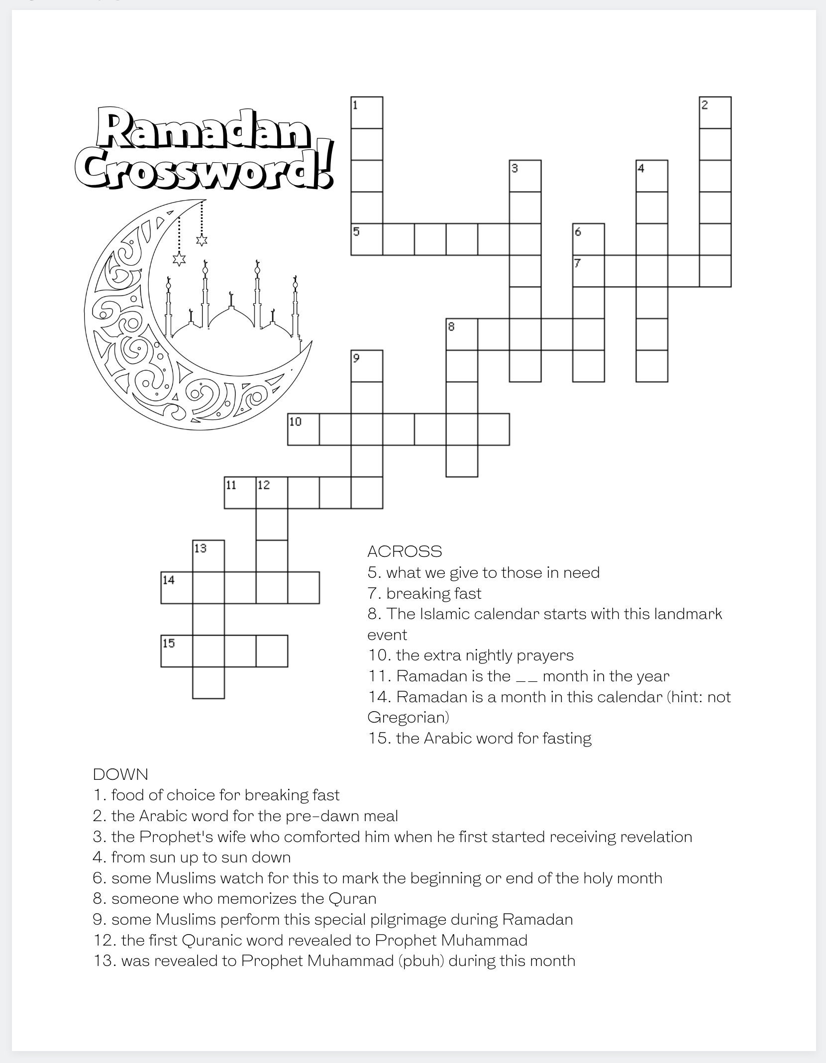 Ramadan Printable Activity Bundle Eid Elementary School - Etsy