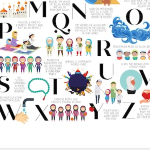 Printable Islamic Alphabet Abcs | Muslim Nursery, Kids Bedroom Decor ...