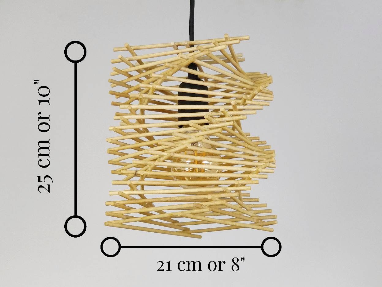 Seashell Bamboo Pendant Light Twisted Geometry Hanging Lamp Cieling ...