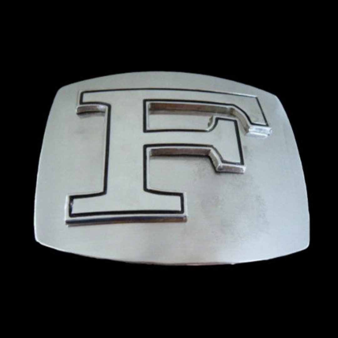 Initial F Letter Name Tag Monogram Chrome Belt Buckle Buckles - Etsy