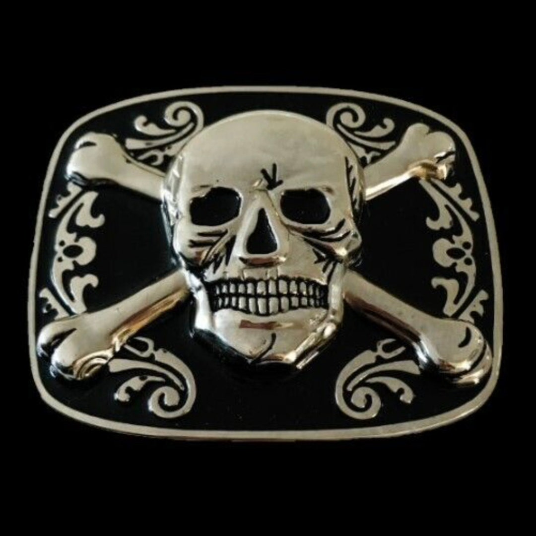 Skull Head Crossbones Belt Buckle Buckles - Etsy