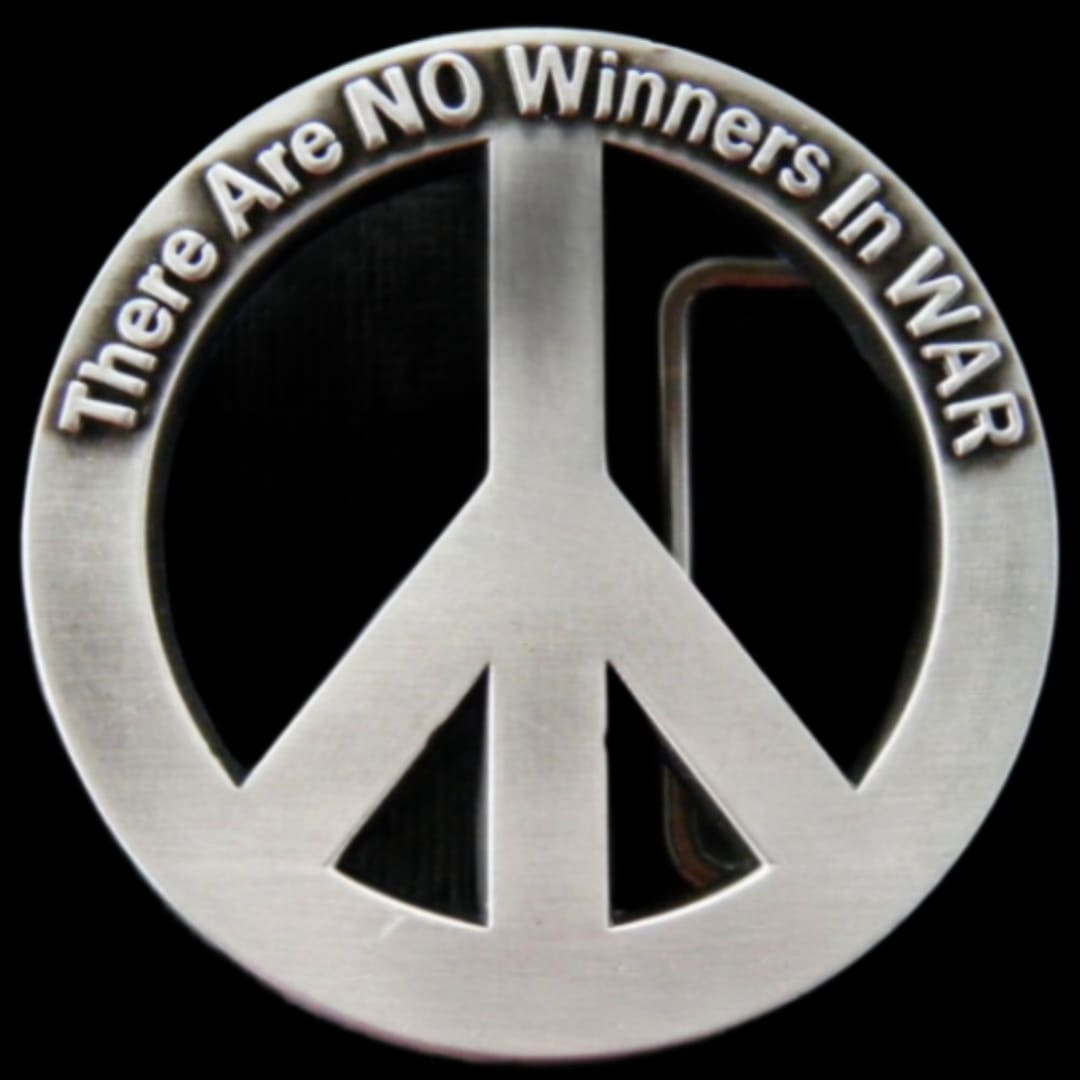 Peace Sign Belt Buckle Hippie Era No Winners in War Hippy Unisex ...