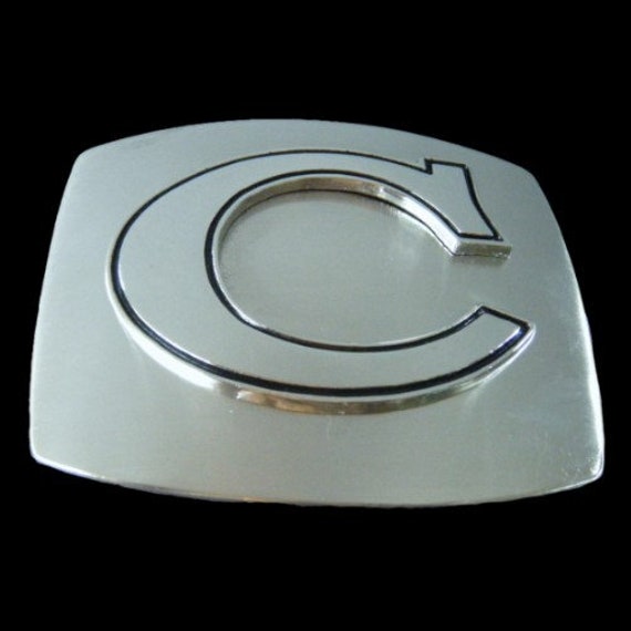Initial C Letter Name Tag Monogram Chrome Belt Buckle Buckles | Etsy