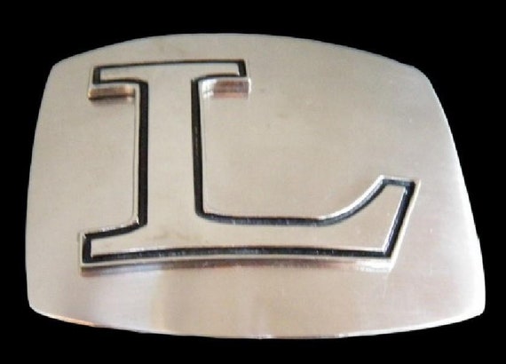 Initial L Letter Name Tag Monogram Chrome Belt Buckle Buckles | Etsy