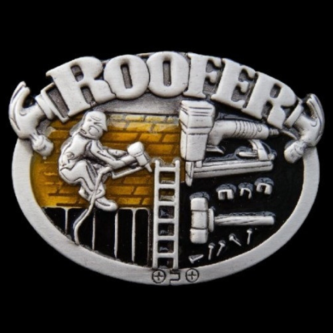 Roofer Belt Buckle Roof Construction Worker Tools Equipment Roofer's ...