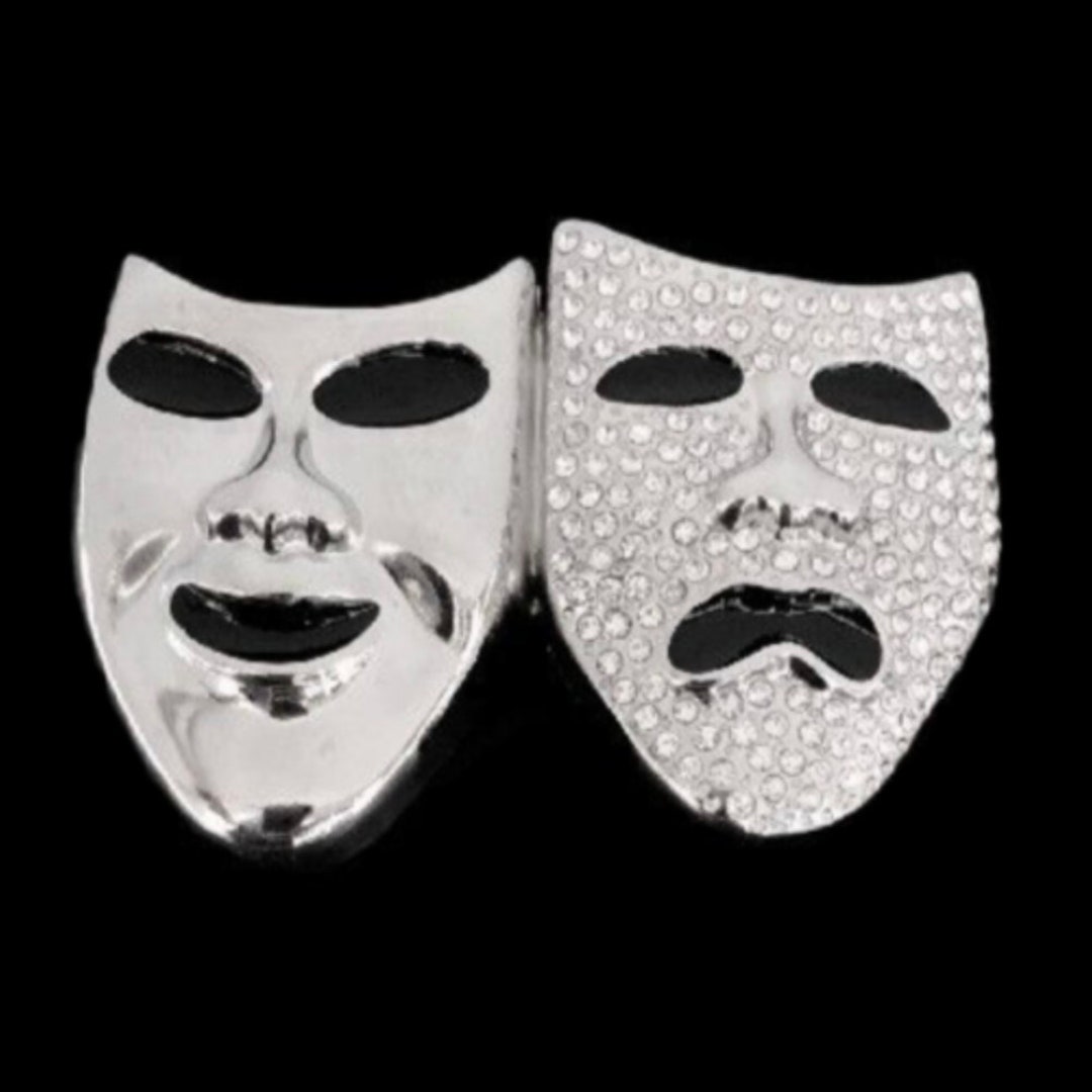 Masquerade Rhinestone Theatre Mask Phantom Belt Buckle Happy Sad Masks ...