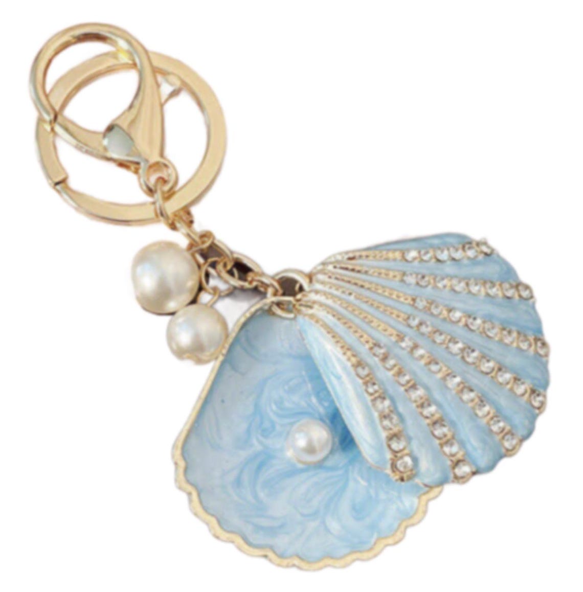 Ocean Key Ring Pearl Shell Key Chain Lovely Backpack Pendant Purse ...