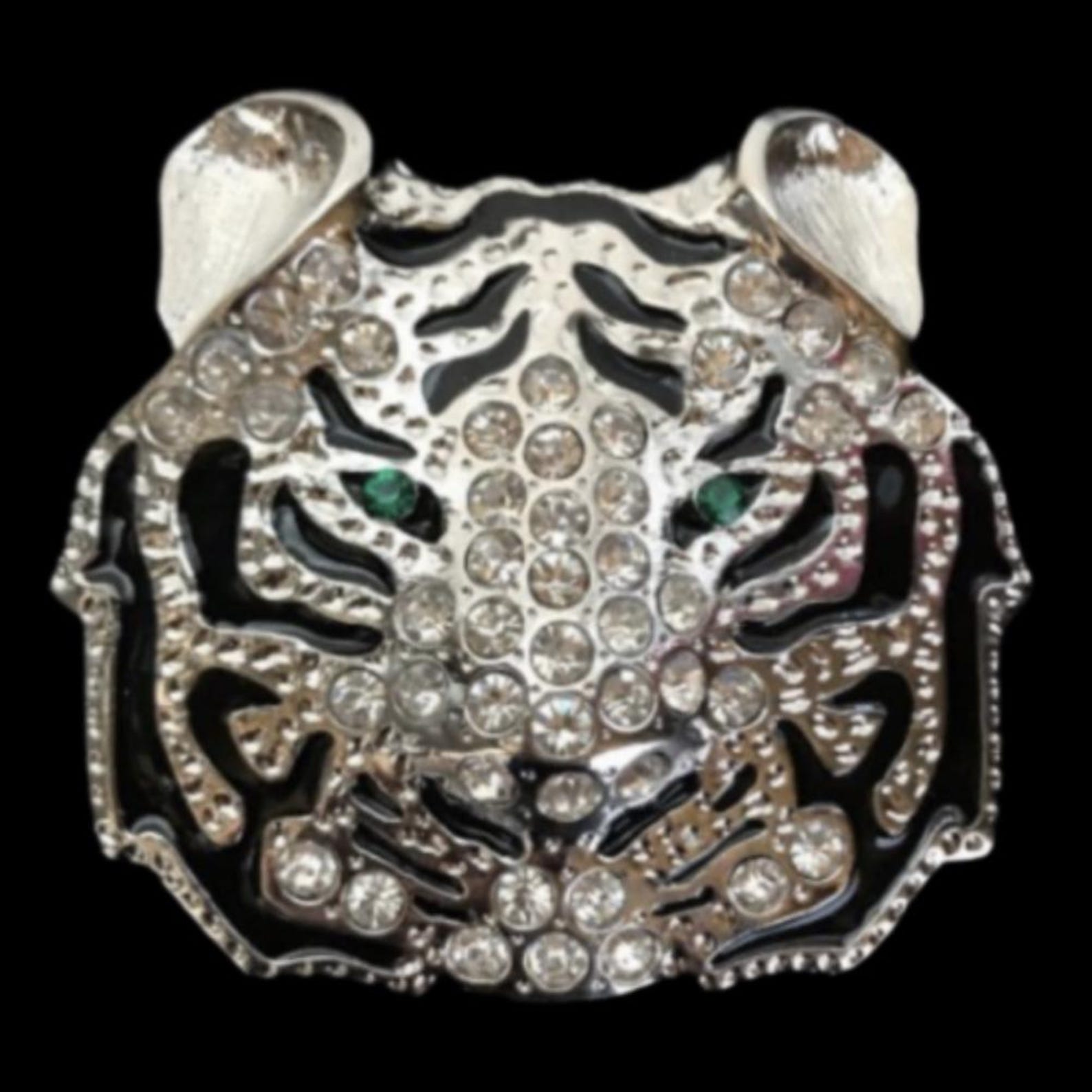 Exotic Silver Toned Rhinestones Tiger Green Eyes Belt Buckle Buckles - Etsy