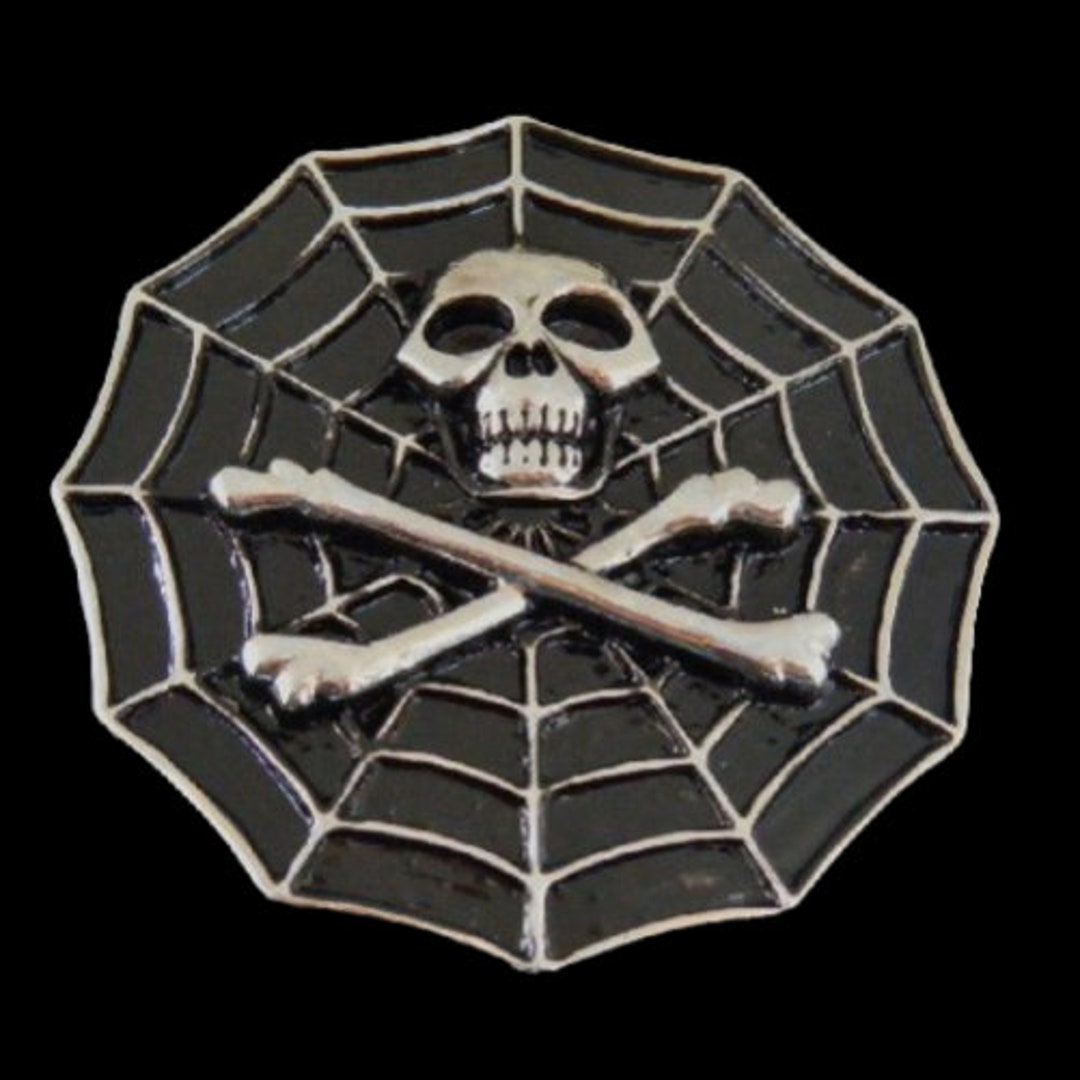Belt Buckle Jolly Roger Skull Flag Spider Web Crossbones Belts ...