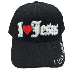 I Love Jesus Adjustable One Size Fits All Baseball Embroidered Cap Hat ...