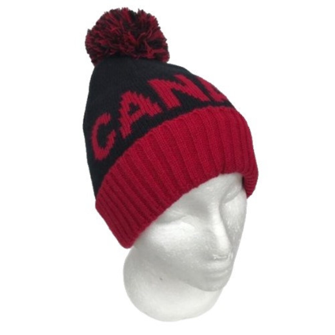 Unisex New Beanie Hat Tuque Winter Canada Maple Leaf Red Black Pom Pom ...
