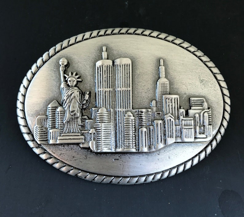 New York NY City Twin Towers Belt Buckle Statue Liberty Belts | Etsy