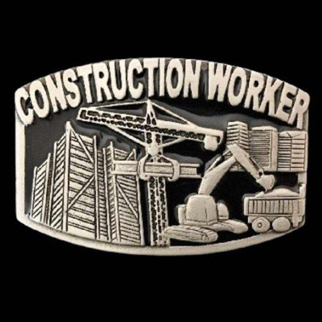Construction Worker Belt Buckle Crane Operator Work Profession Belts ...
