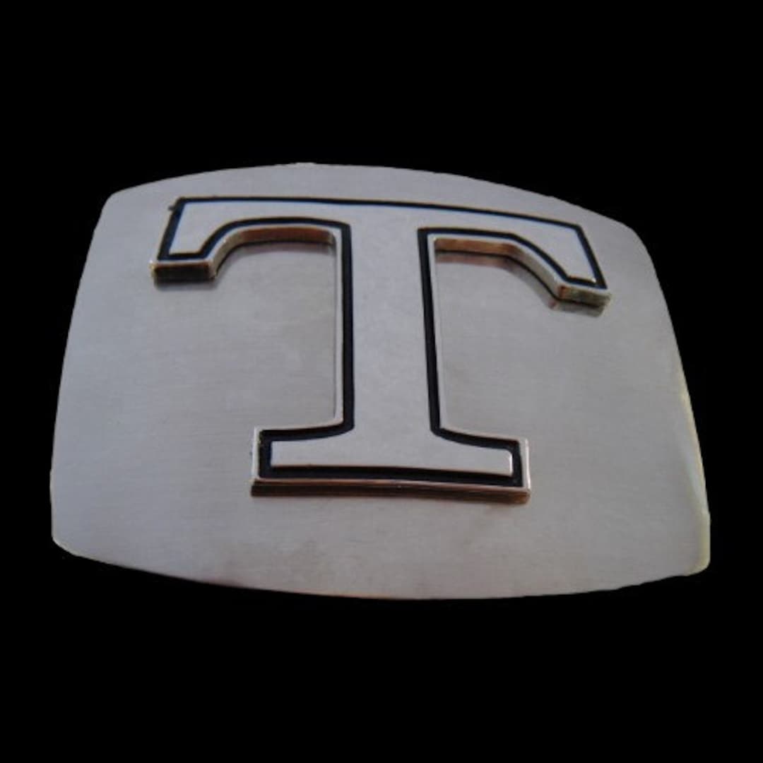 Belt Buckle Initial T Letter Name Tag Monogram Chrome Alphabet Buckles ...