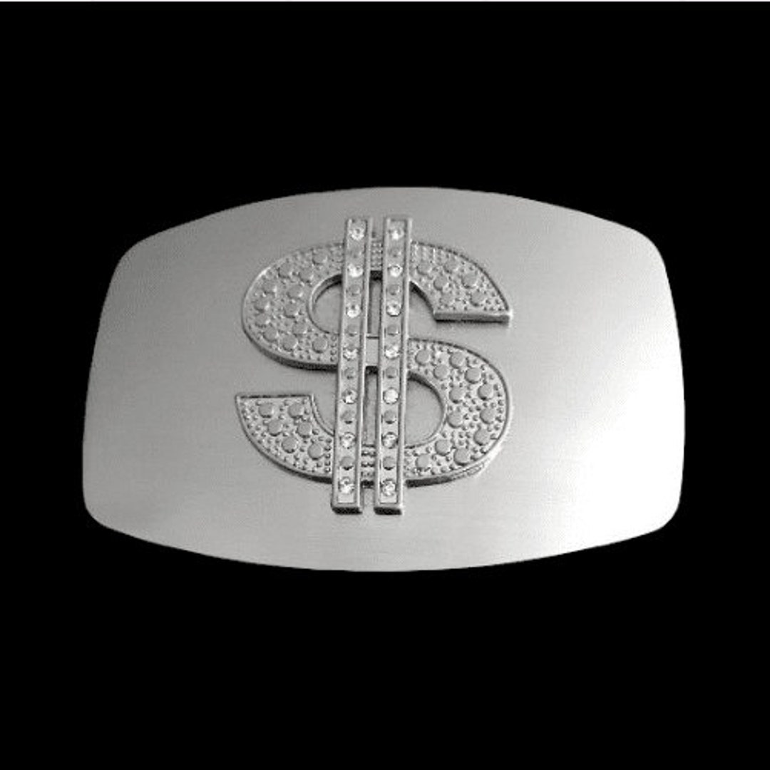 Belt Buckle Dollar Money Sign Big Rhinestone Buckles - Etsy