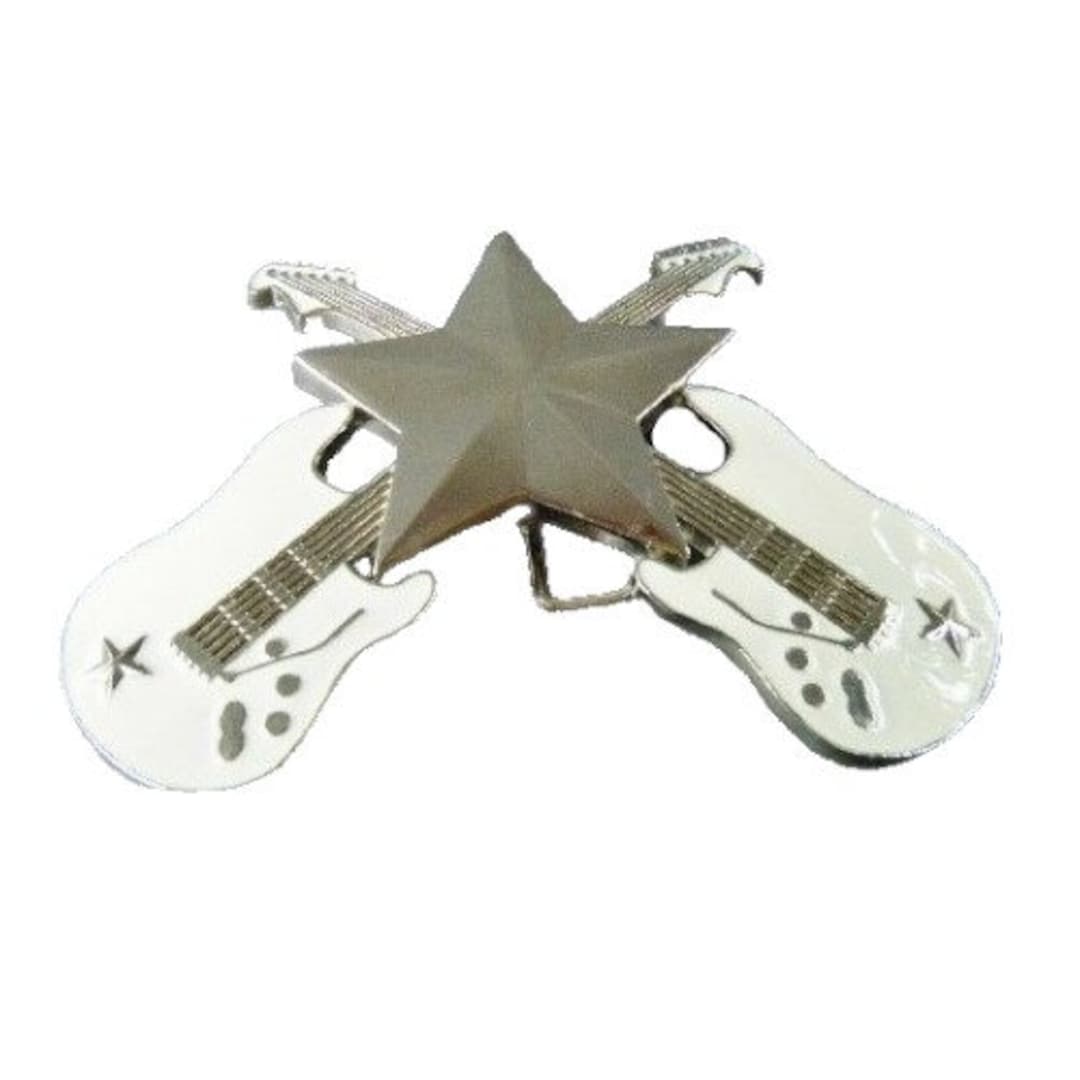 Belt Buckles White Guitars Rock Star Music Band Instrument Belts ...