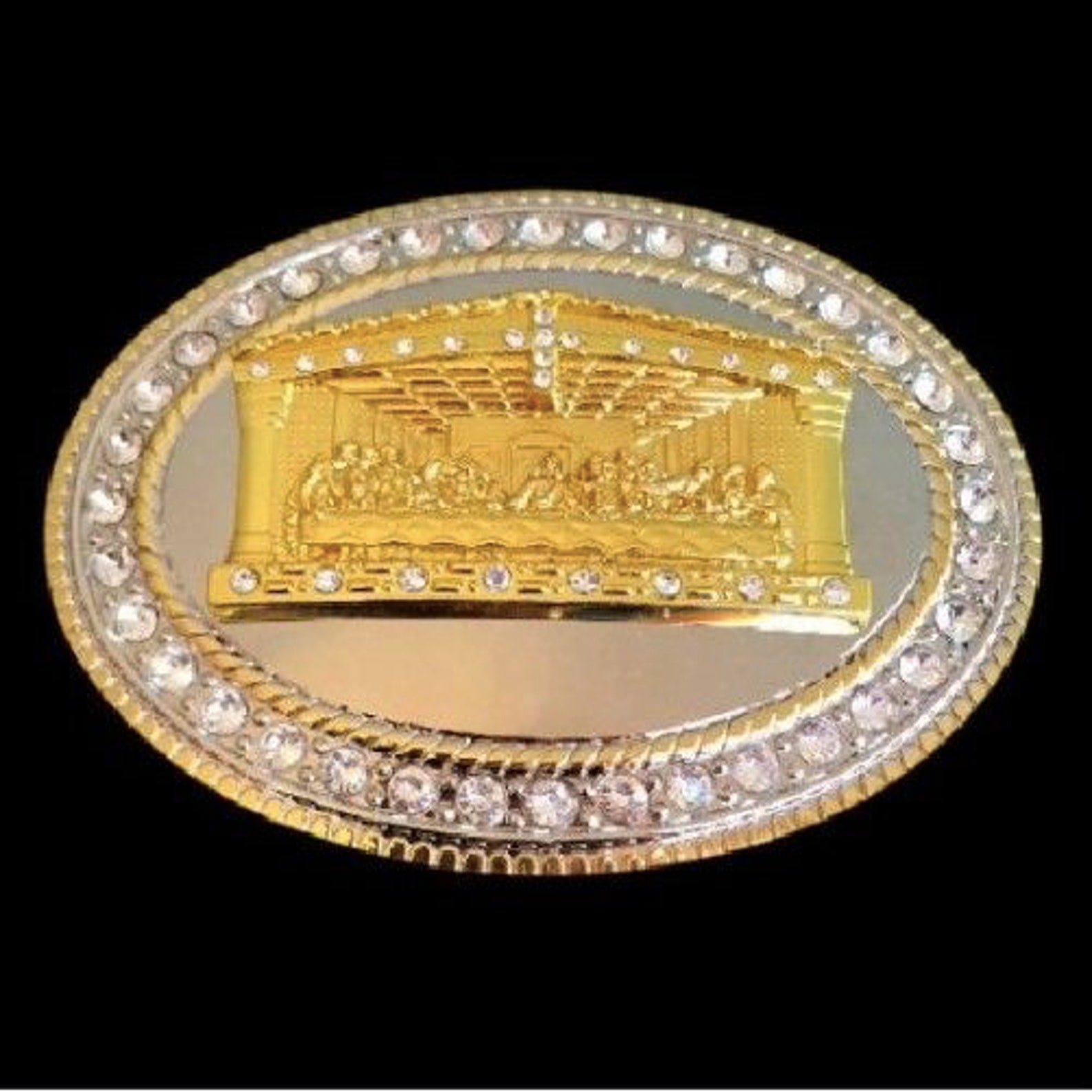 Belt Buckle Jesus Last Supper Religion Rhinestone Buckles - Etsy